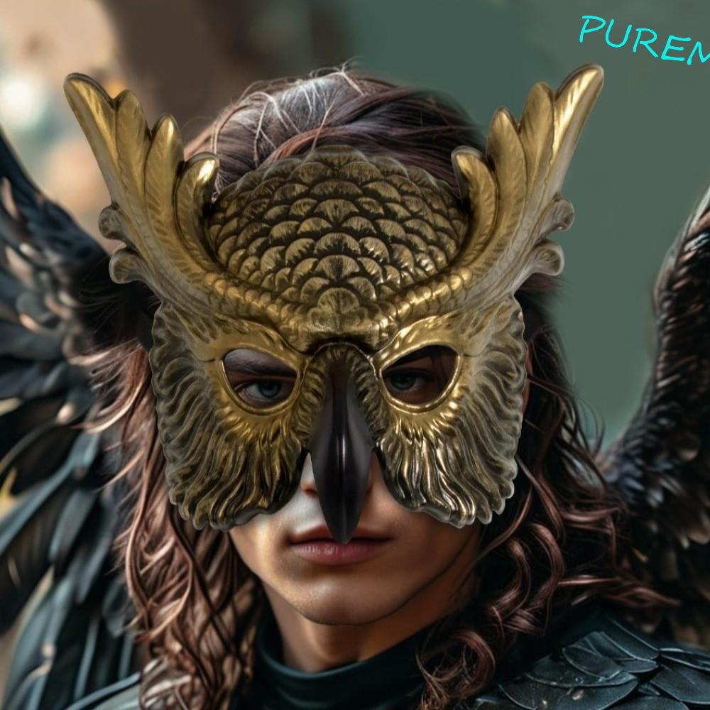 PUREM Owl Mask, Realistic Design PP Material Full Face Mask, Cosplay ...