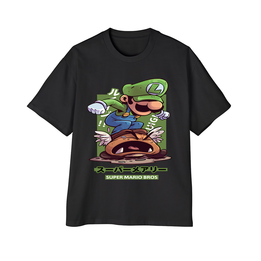Short Sleeve for Teens Oversized Shirt Loose Cartoon Super Mario Bros ...
