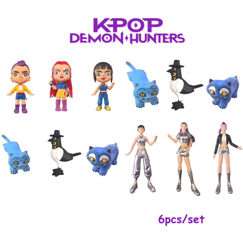 2025 Action Figure KPop Demon Hunters HUNTR/X Zoey Rumi Mira PVC Model Derpy Tiger 3D Toy ...