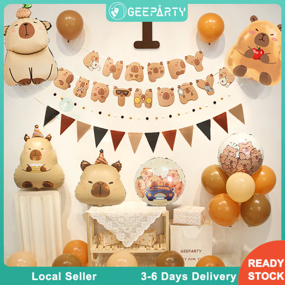 27pcs Capybara Full Set Felt Happy Birthday Banner for Capy Birthday ...