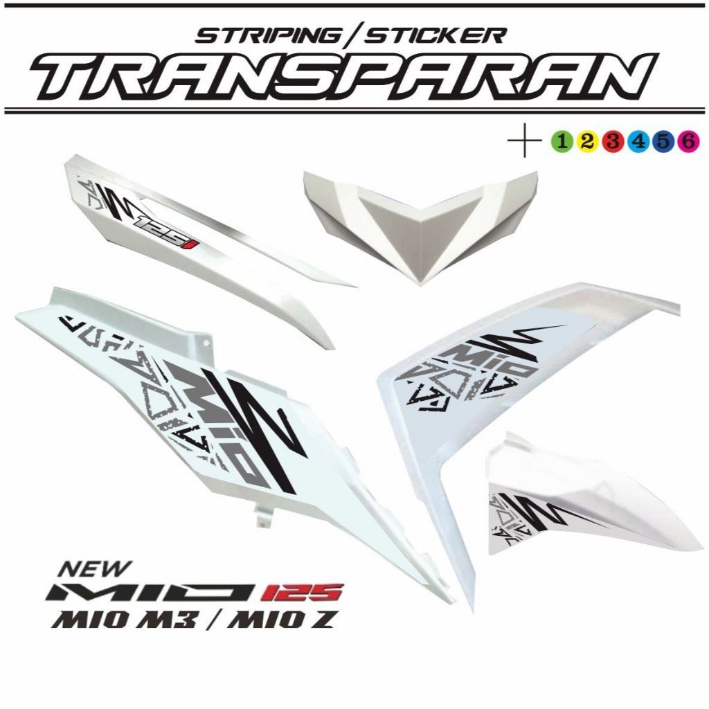 Mio Z MIO M3 Transparent UV Sticker Variation STRIPING Motorcycle ...