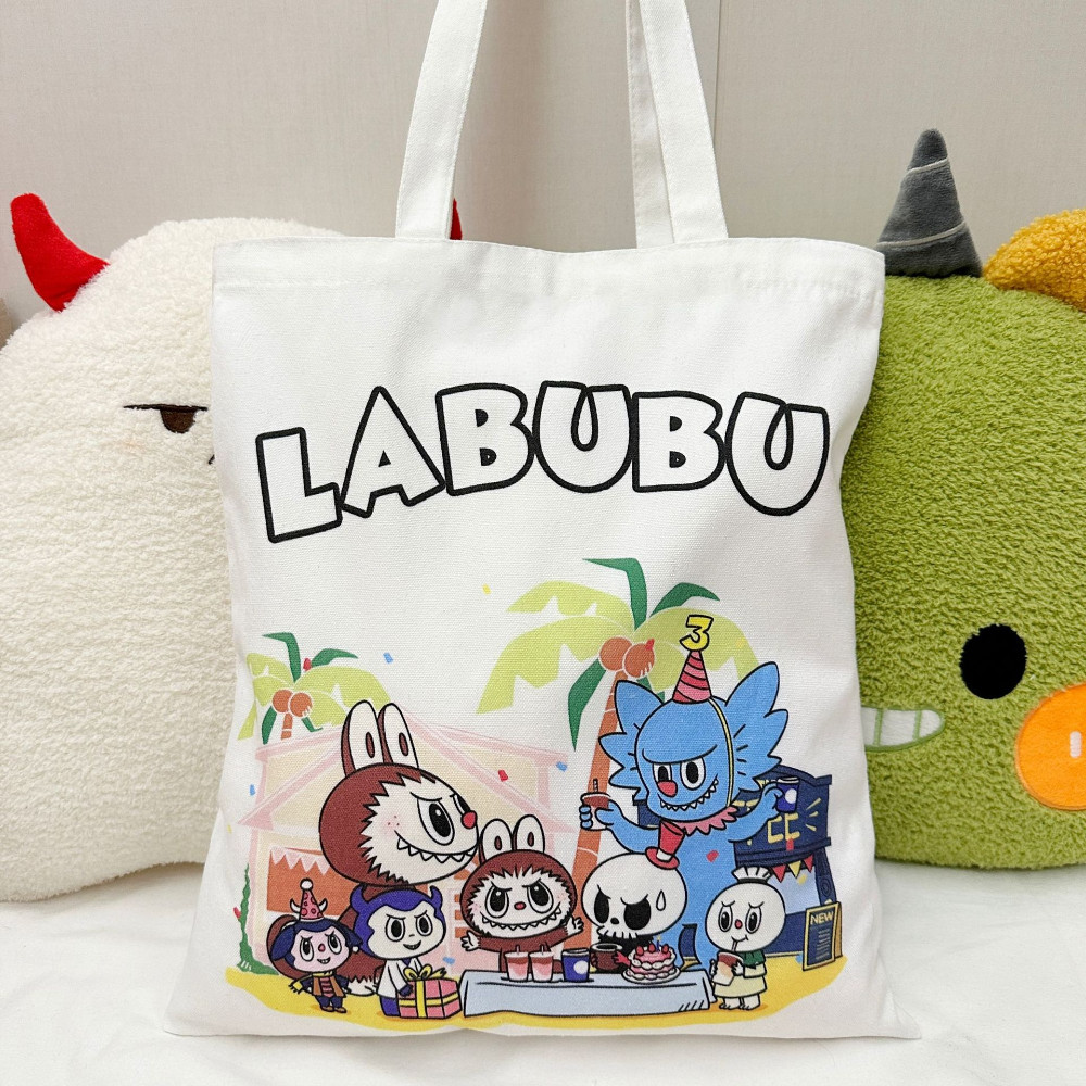 Cartoon Labubu Student Tutoring Handbag Canvas Bag Large Capacity ...