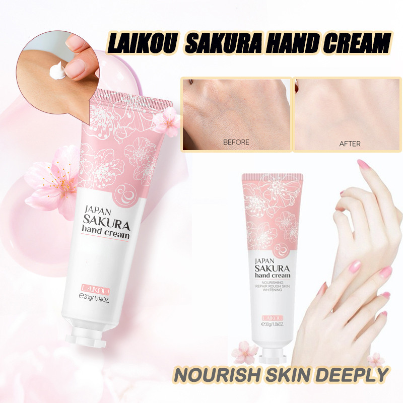 LAIKOU Sakura Hand Cream Nourishing Anti-Chapping Wrinkle-Reducing ...