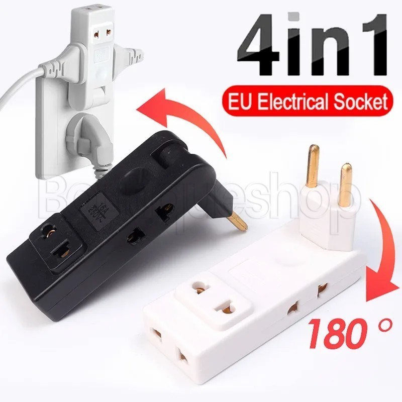 4 in 1 EU Electrical Socket - Wall Outlet Plugs Adaptors - European ...