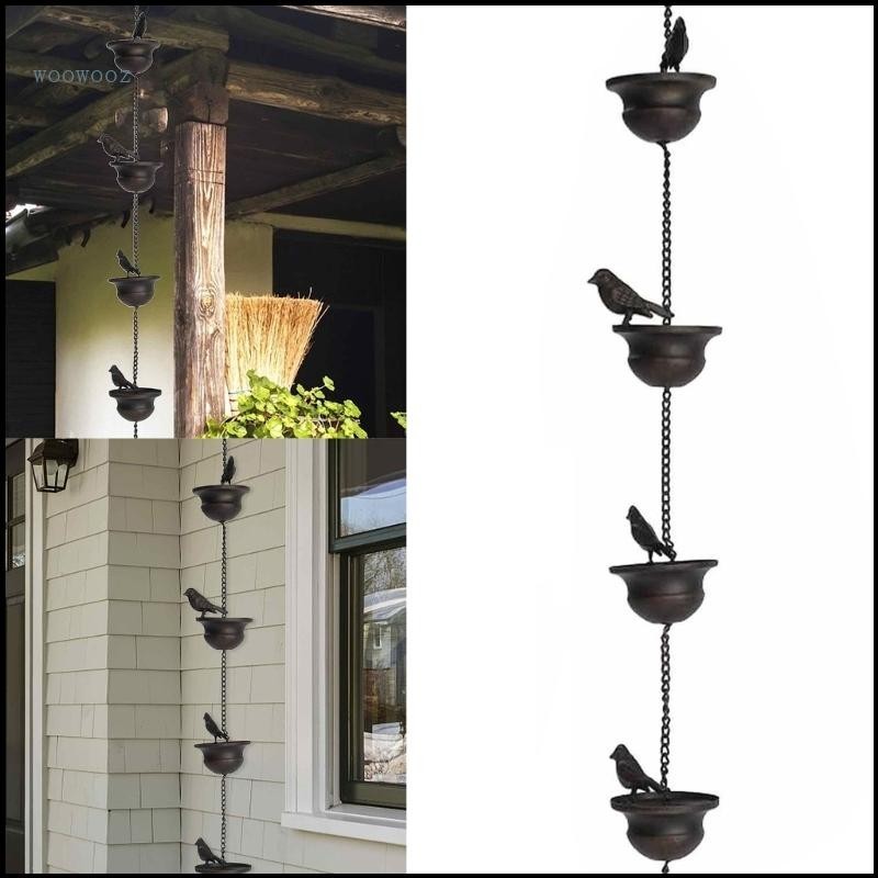 WOOW Rain Chain for Gutters Birds On Cups Gutter Chain Downspout ...