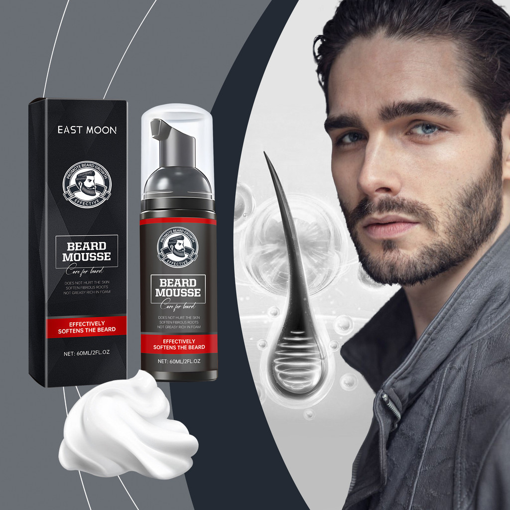 60ml EAST MOON Beard Cleansing Mousse Moisturising, Hydrating and ...
