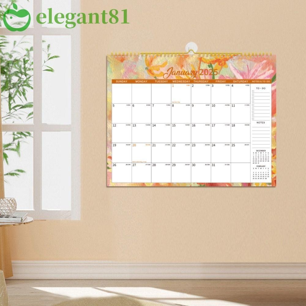 ELEGANT81 English Wall Calendar, 12 Months INS 2025 Wall Calendar ...