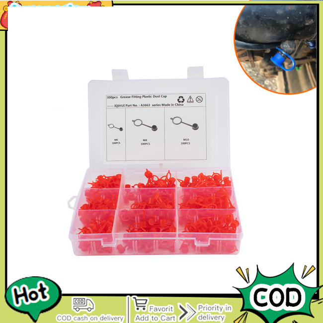 300 Pcs M6 M8 M10 Dust Cover Cap Assortment Kits Waterproof Grease ...