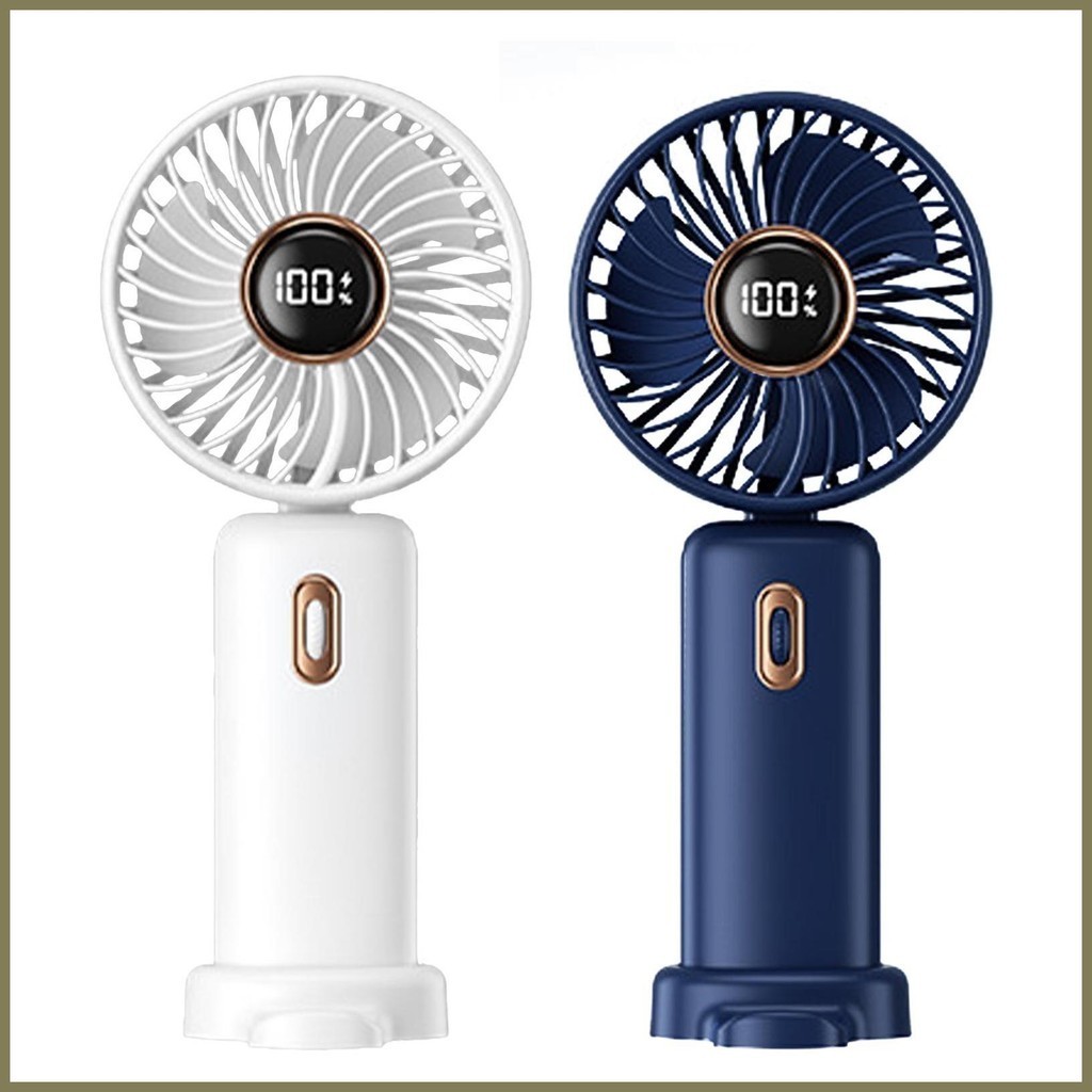 Electric Hand Fan Rechargeable Foldable Fan Speed Adjustable LED ...