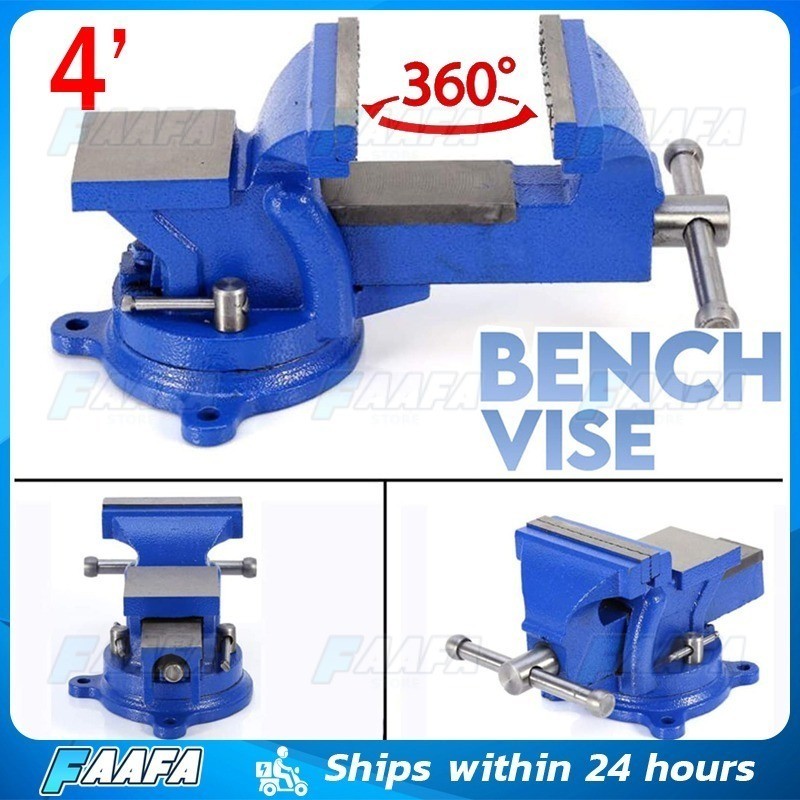 Heavy Duty Steel Rotary Bench Vise 4 Inch 360° Rotating Cast Iron Bench ...