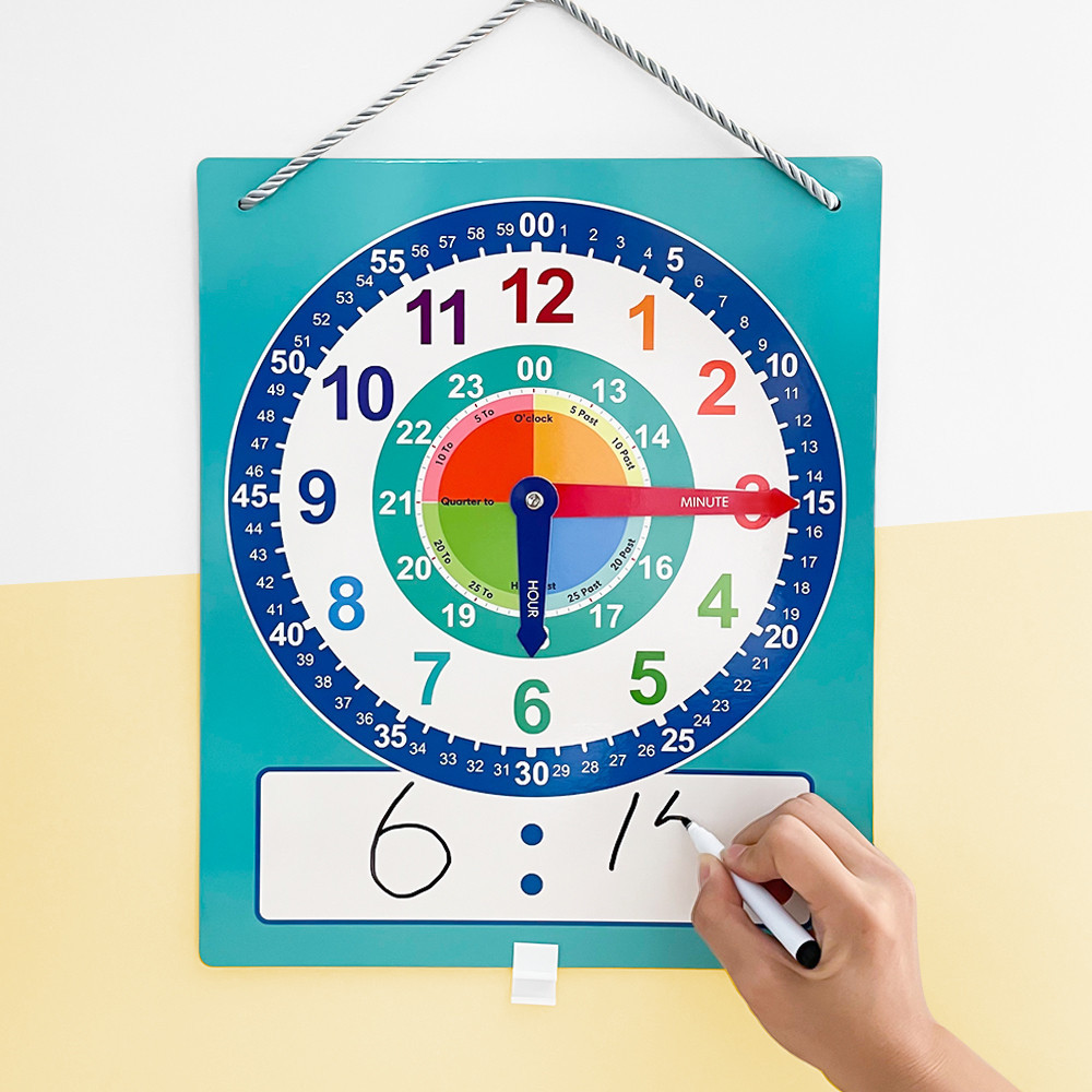 24 Hours Teaching Clock Toy Write and Erase Multifunctional Teaching ...