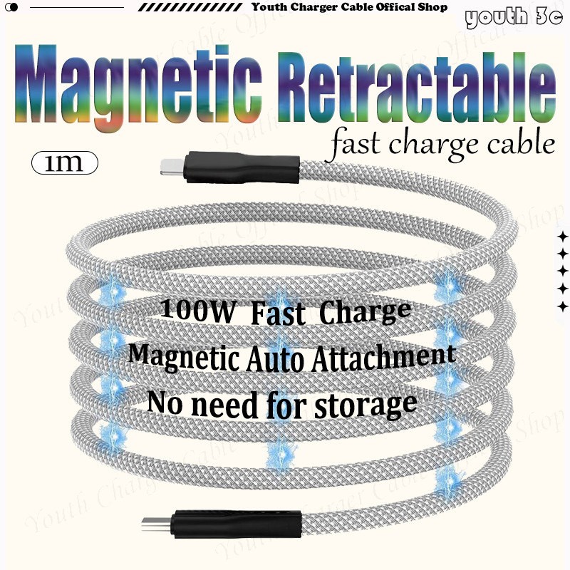 Ultra Fast Charging 100W Strong Magnetic Auto Attachable Storage Data ...