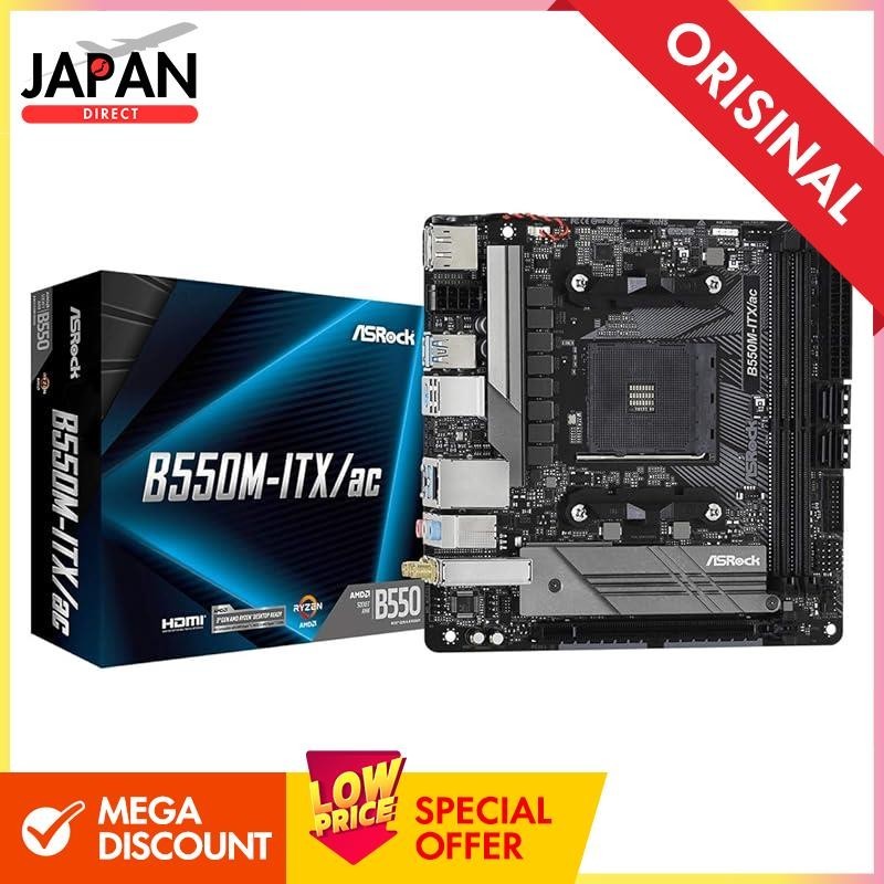 ASRock AMD Ryzen 5000 series (Soket AM4) compatible Mini-ITX motherboard with B550 chipset ...