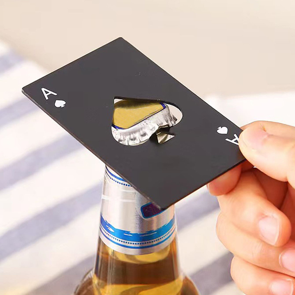Creative Beer Bottle Opener Stainless Steel Ace of Spades Playing Card ...