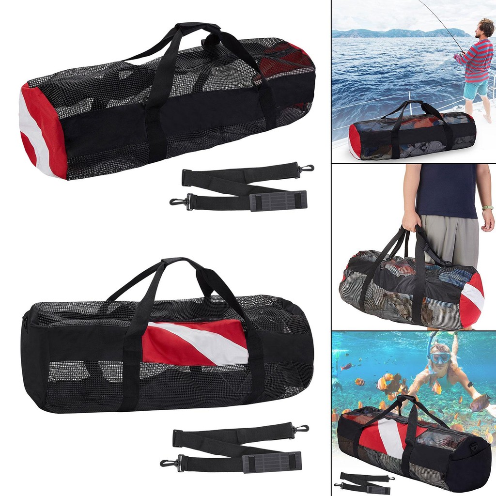 [Lzdyyh2hl] Scuba Gear Mesh Travel Bag Mesh Bag Portable Nylon Snorkel ...