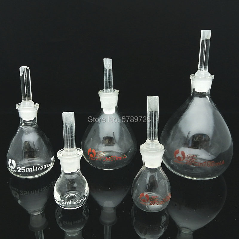 [COD]1pcs Lab 5ml 10ml 25ml 50ml 100ml Glass Pycnometer Ball-Shape ...