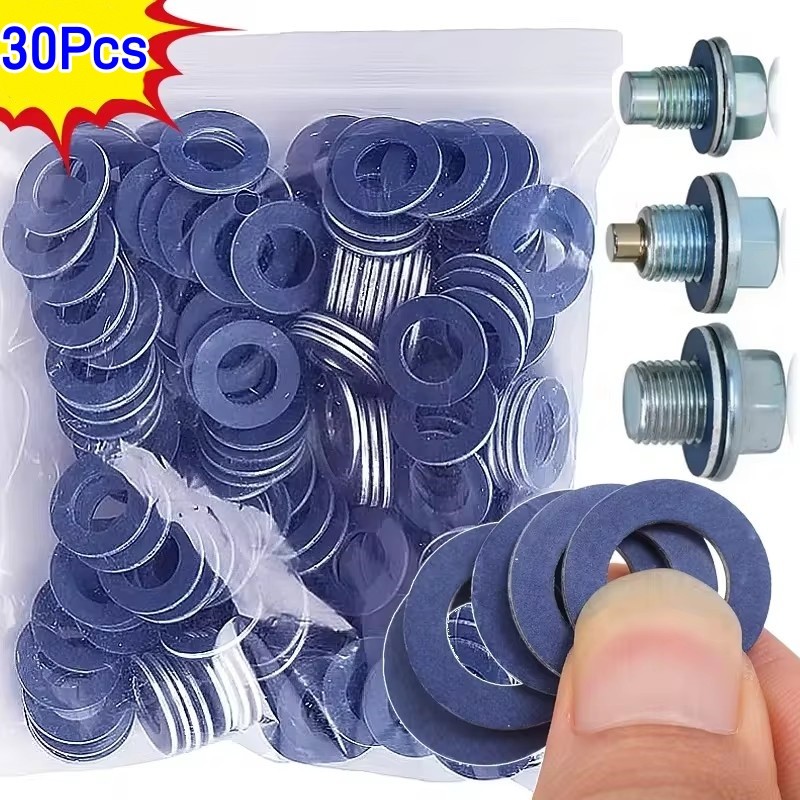 10/20/30Pcs Oil Drain Plug Gaskets Seal Washer Oil Pan Ring Auto ...