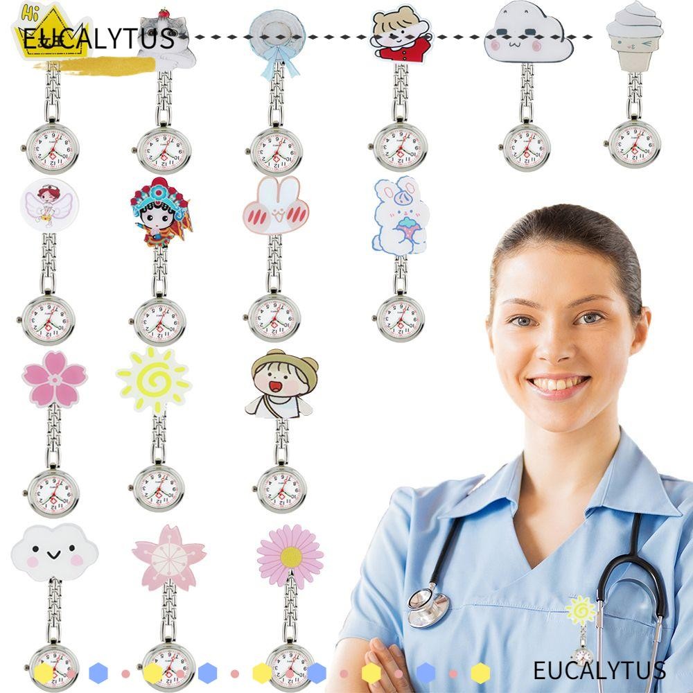 EUTUS Nurse Watch Cute Cartoon Digital Quartz Clock Clip-on Hanging ...