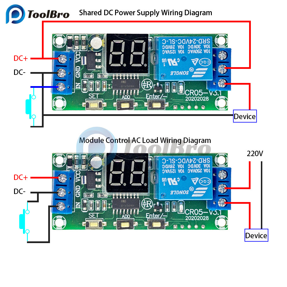 Multifunction LED Digital Time Delay Relay Module Cycle Timing Timer ...
