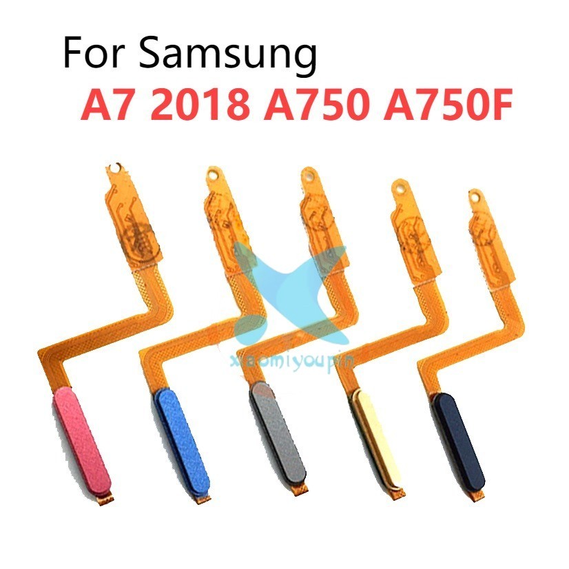 Flex For Samsung A7 2018 A750 Touch ID fingerprint Sensor Power ON OFF ...