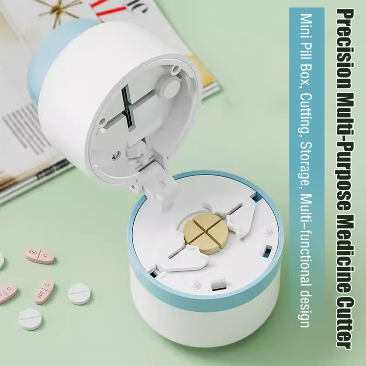 [Quick Cutting Pill 1/2,1/4/Safe] ress New Adjustable Four-Blade Pill ...