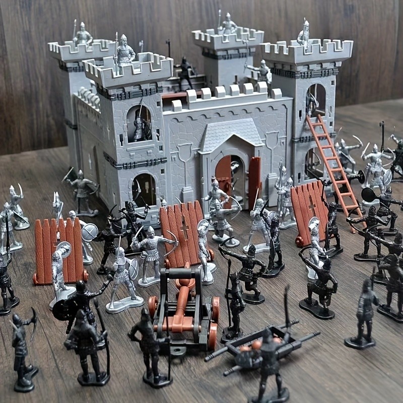 Ancient Medieval Cavalry Figures Toys With Castle Hands/War Horses ...
