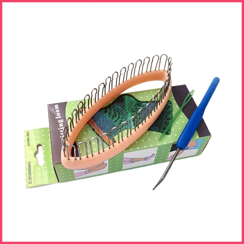 Sock Loom Knitting Loom Tool Set with Crochet Hook and Needle Portable ...