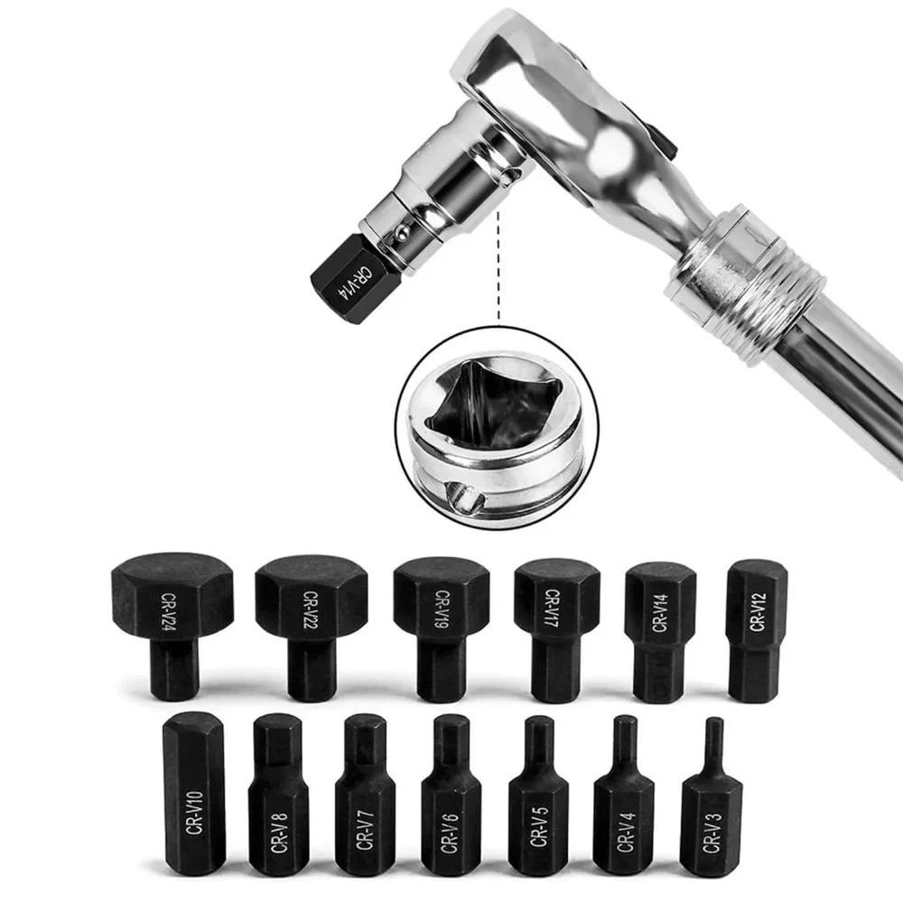 Allen Hex Bit Socket Set 14Pcs Hexagon Bit Socket 3-24mm Allen Key For ...