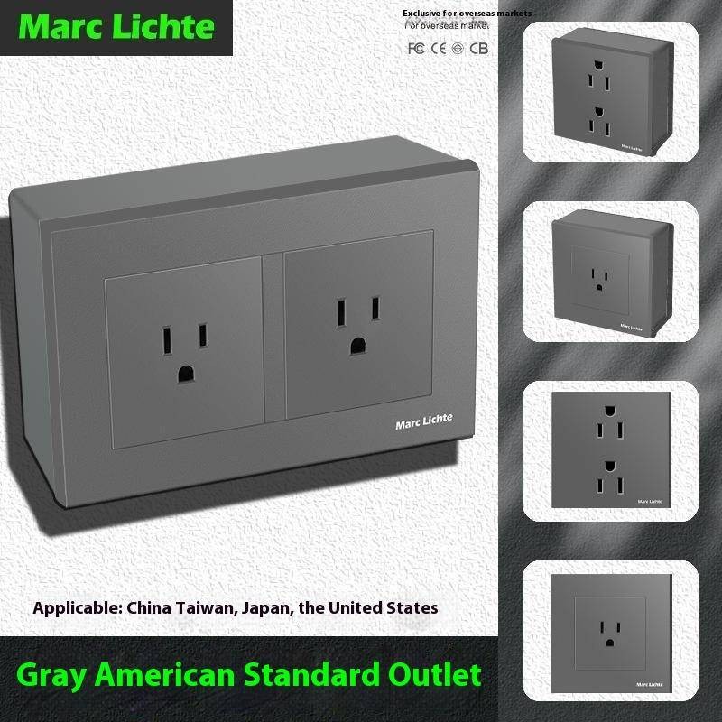 Surface Mounted American Style 15A Socket Gray American Standard Socket ...