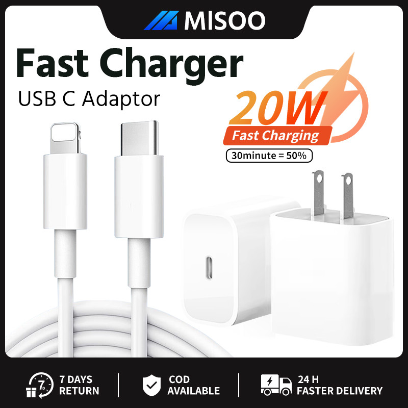 MISOO PD 20W 30W (SET) Fast Charger Type C Charger Power Adapter For i ...