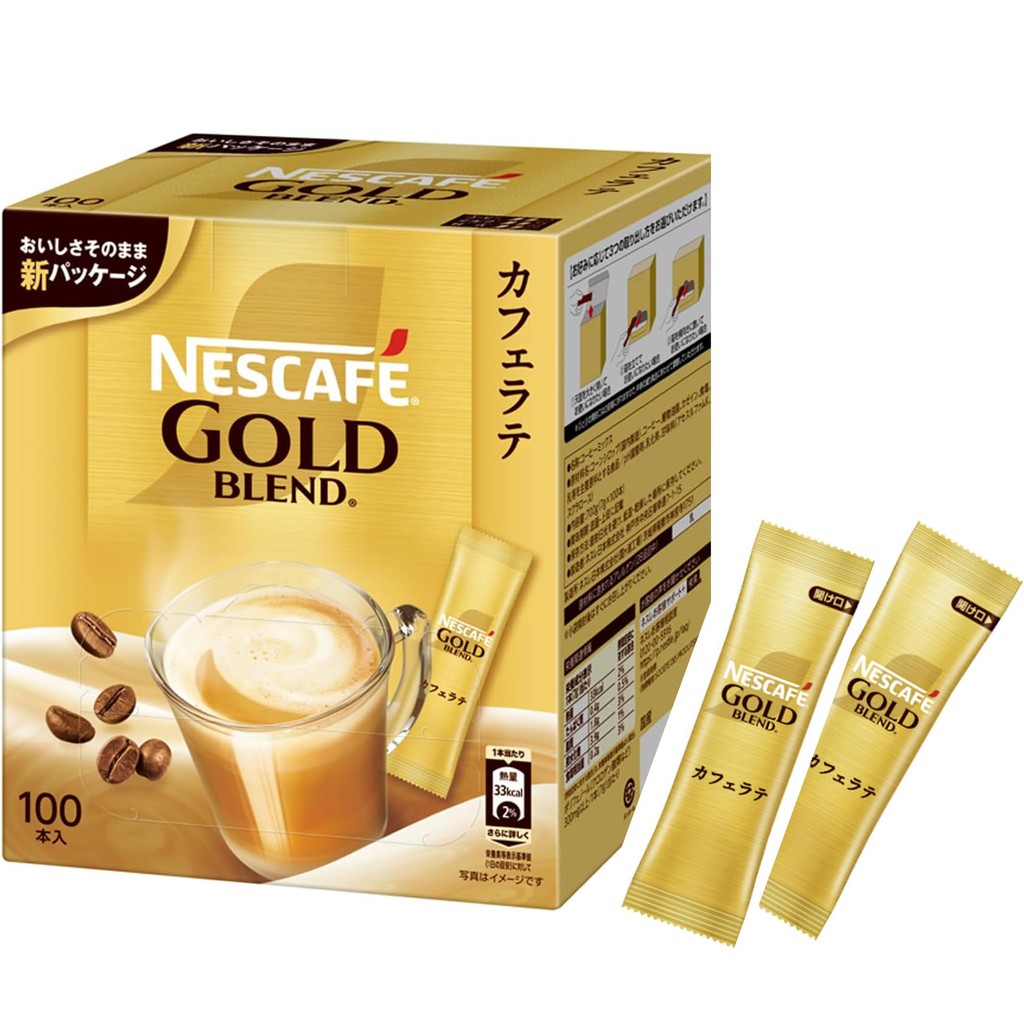 Nescafe Stick Gold Blend Stick Coffee 100 pcs Box Cafe Latte | Shopee ...