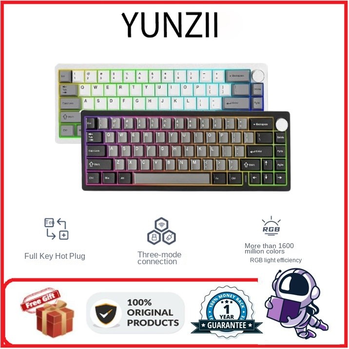 YUNZII AL68 Wireless Three mode Customized Aluminum Tuotuo Mechanical ...