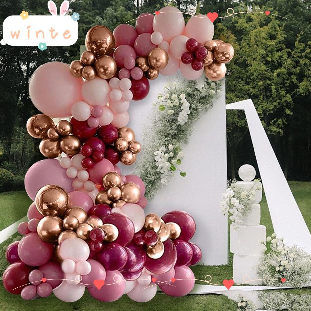 WINTE Arch Kit, Ruby Red Pastel Pink Burgundy Pink Balloon Garland ...