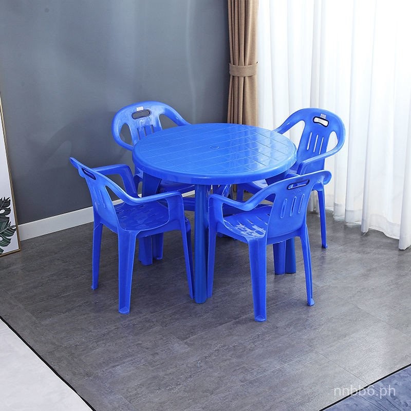 Thick Plastic Dining Tables and Chairs Set Beach Umbrella Table ...