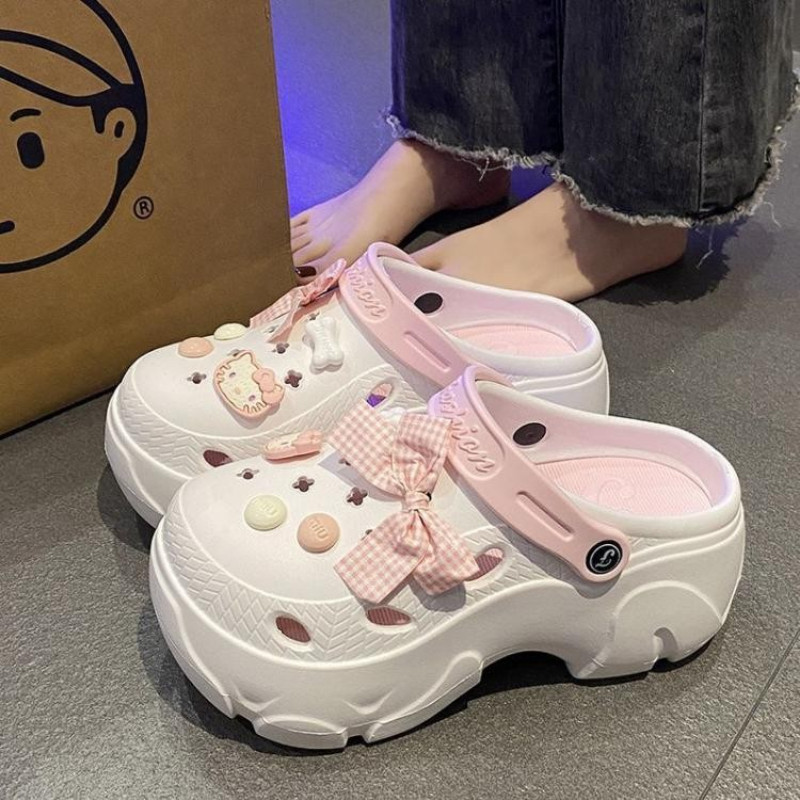 Upgrade Fashion High Heel Croc Sandals for Women Slippers Hole Wedge ...