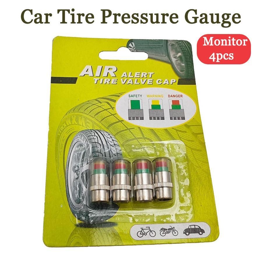 4pcs Valve Detection Cap Car Tire Pressure Gauge Indicator Alert ...