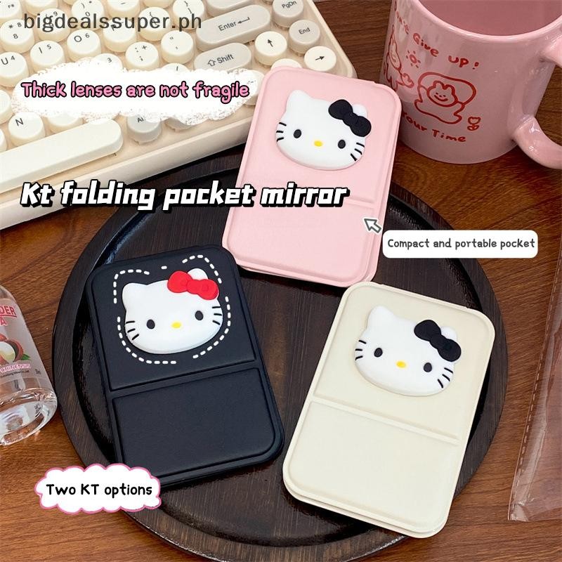 Pro Hello Kitty PU Portable Mini Makeup Pocket Mirror Adjustable Angle ...