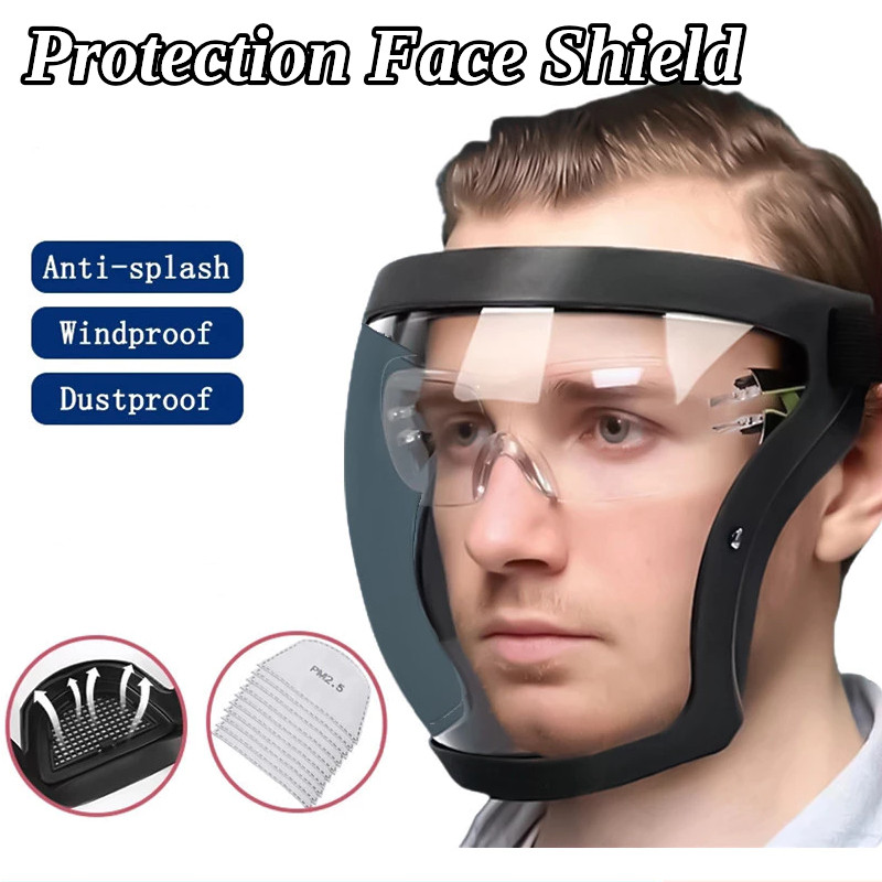 Transparent Welding Full Faceshield Anti Fog Dustproof Reusable Full ...