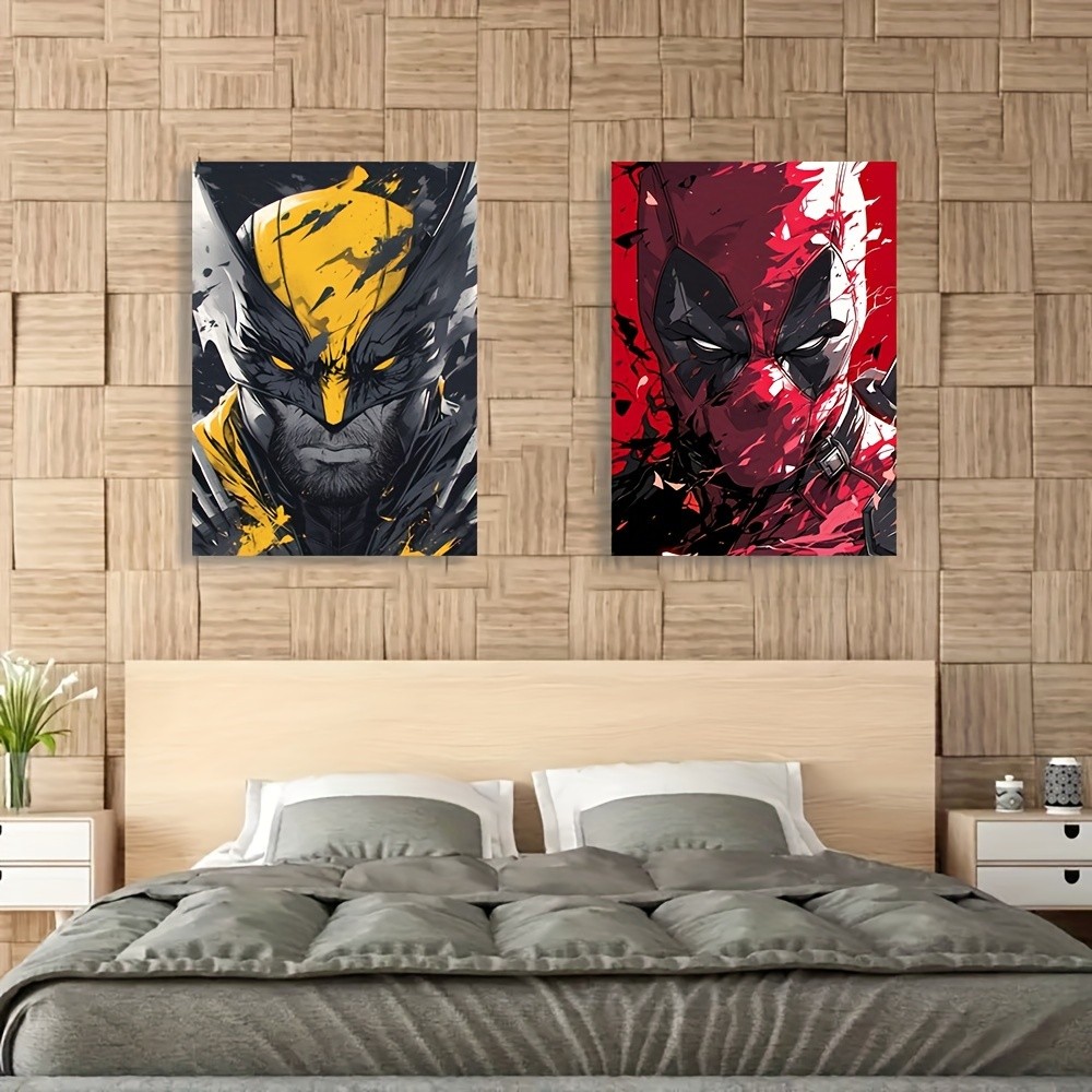 Frameless Canvas Posters - Superhero Deadpool Wolverine Wall Art ...