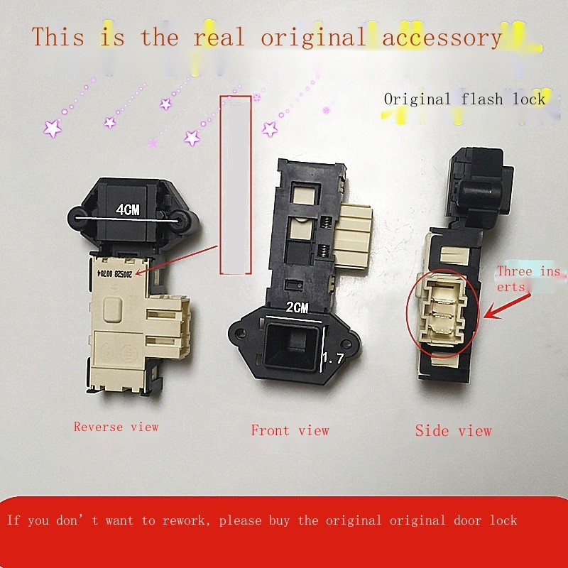 Sanyo Whirlpool drum washing machine door lock door switch WG-F70811BK ...