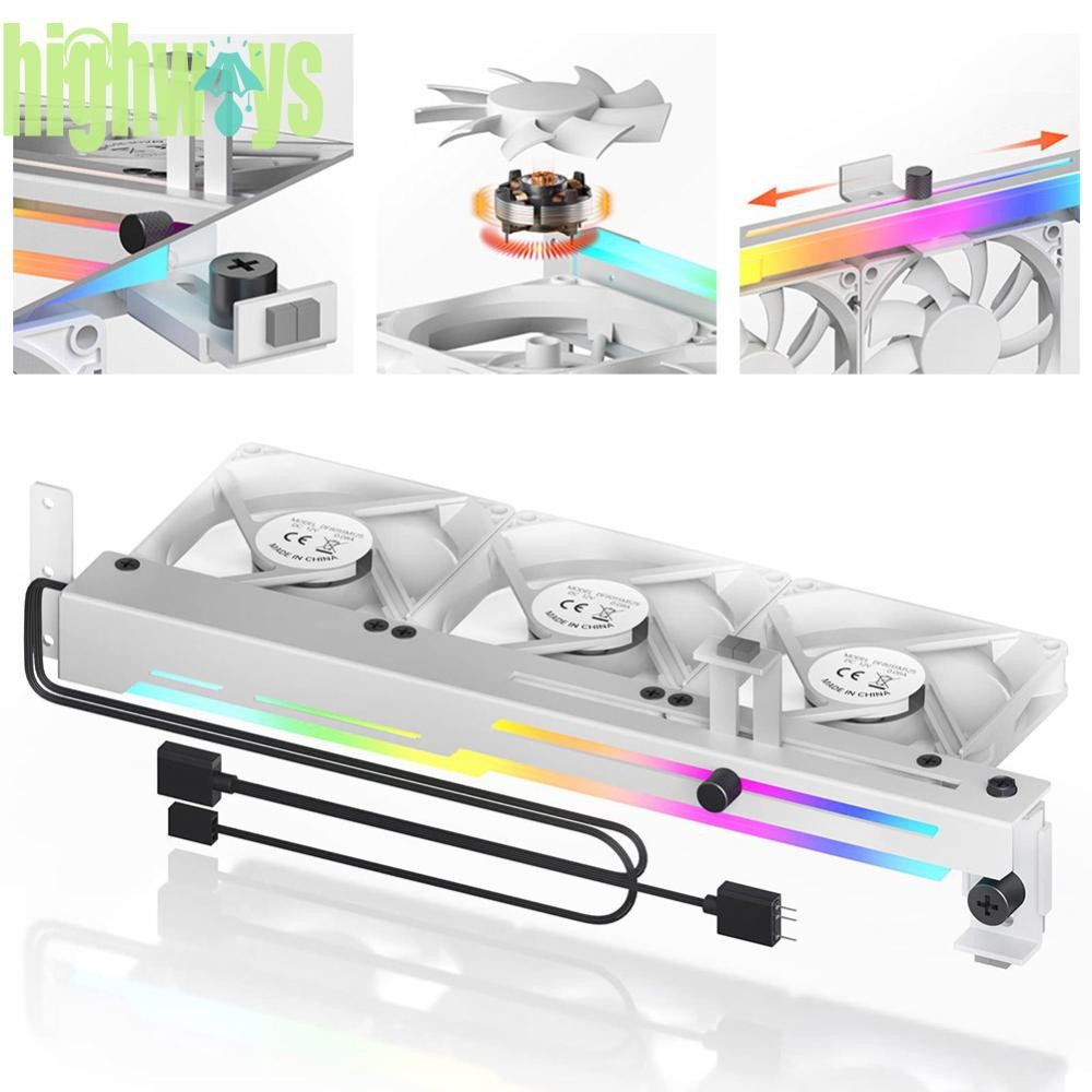 2 in 1 Graphics Card Cooling Fan 5V 3Pin ARGB GPU Cooler PCI Mount ...