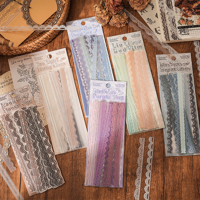 ENWEI 40 Pcs [Flower Bud Dream Yarn Series] Vintage Journal Stickers ...