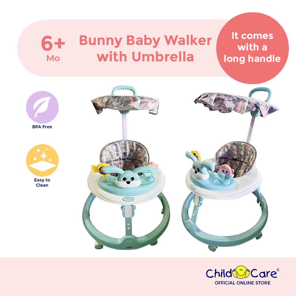 Child Care Baby Walker With Umbrella Bunny Character -Foldable, Padded ...