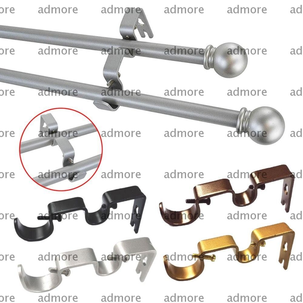 ADMORE Curtain Rod Brackets Portable Hardware Hanger Holder Double Hang ...