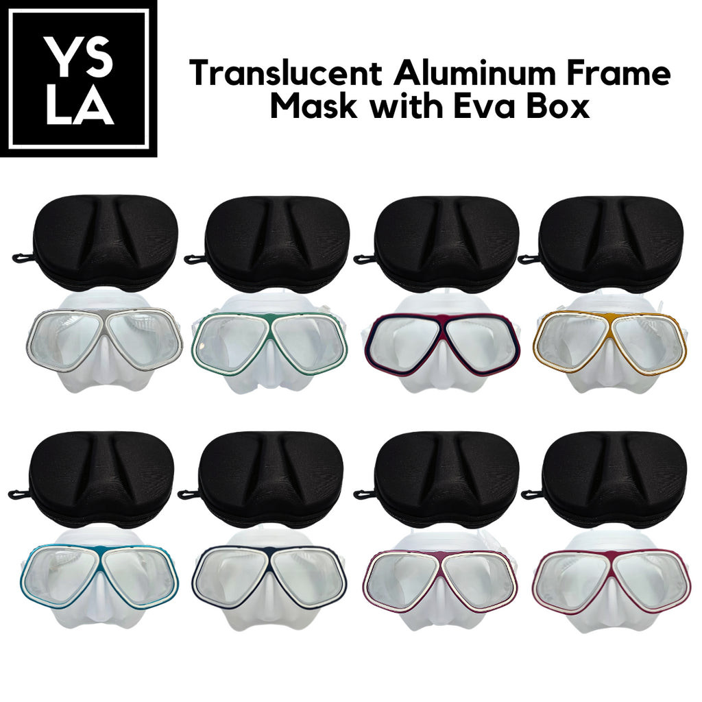 Translucent Aluminum Frame Tempered Glass Low Volume Freediving Mask ...