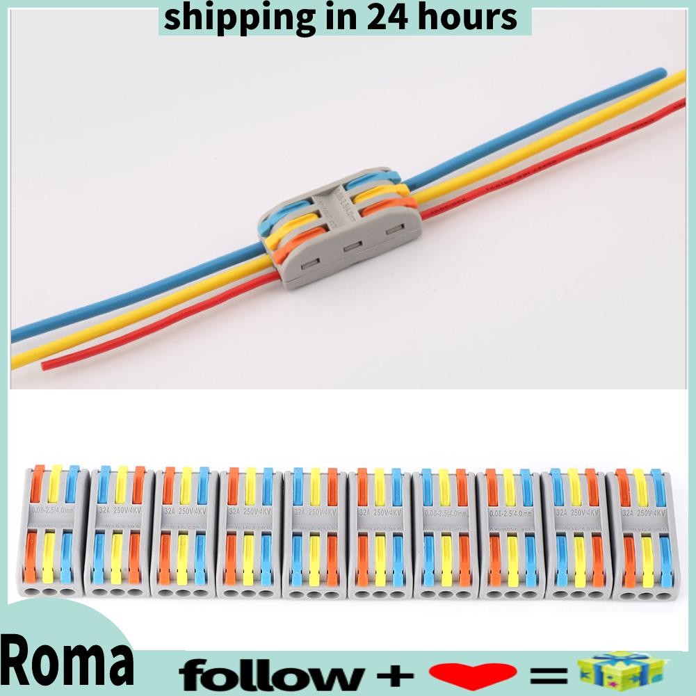 romanticshop-ph 10pcs Fast Wiring Connector 3-in 3-Out Electrical Cable ...