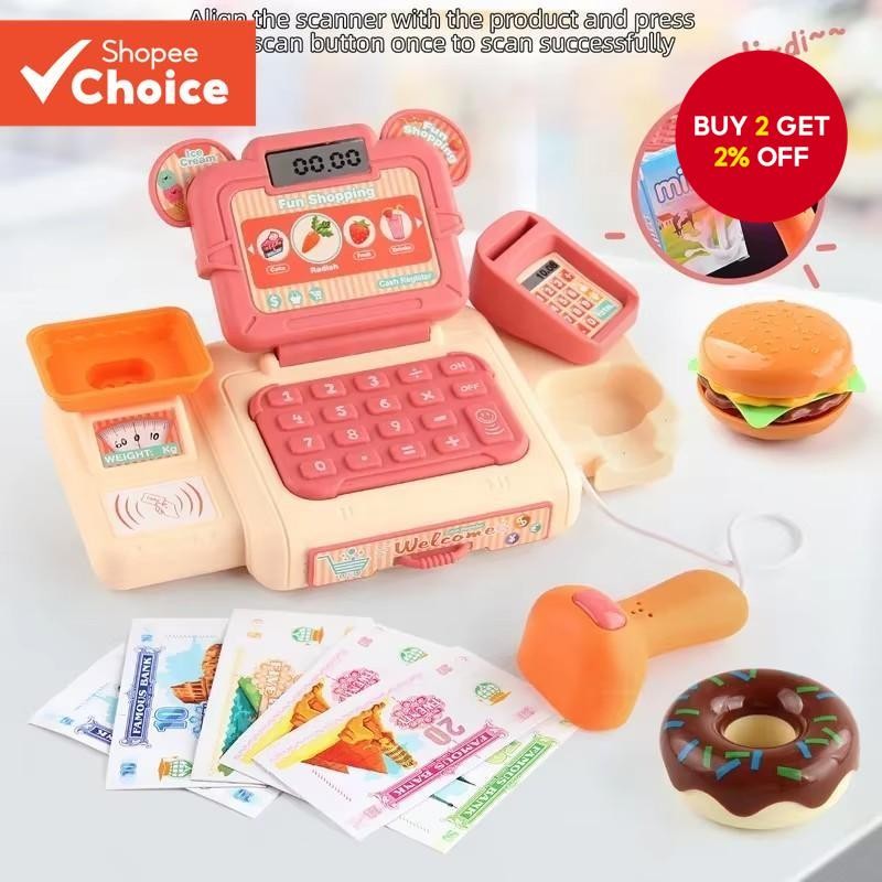 Cash Register Toy Simulation Supermarket Cash Register Kit With ...