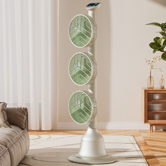 A&U Flagship Edition Three-Head Fan Strong Wind Floor Fan Plug-in Fan ...