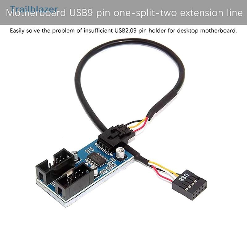 TBPH 1Pc USB 9 Pin Interface Header Motherboard Extension Splitter 1 To ...