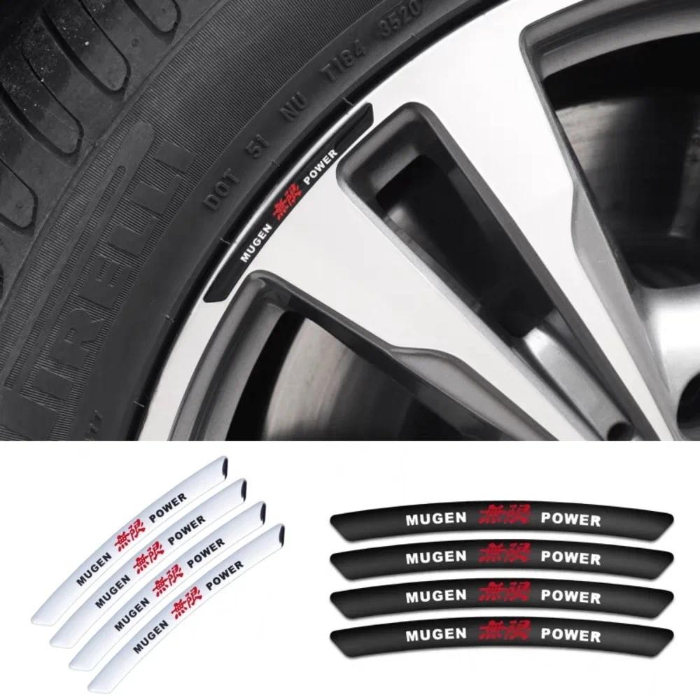 4pcs Aluminium Mugen Power Car Wheel Rim Stickers Emblem Badge For Honda Mugen Inspire XRV CRV ...